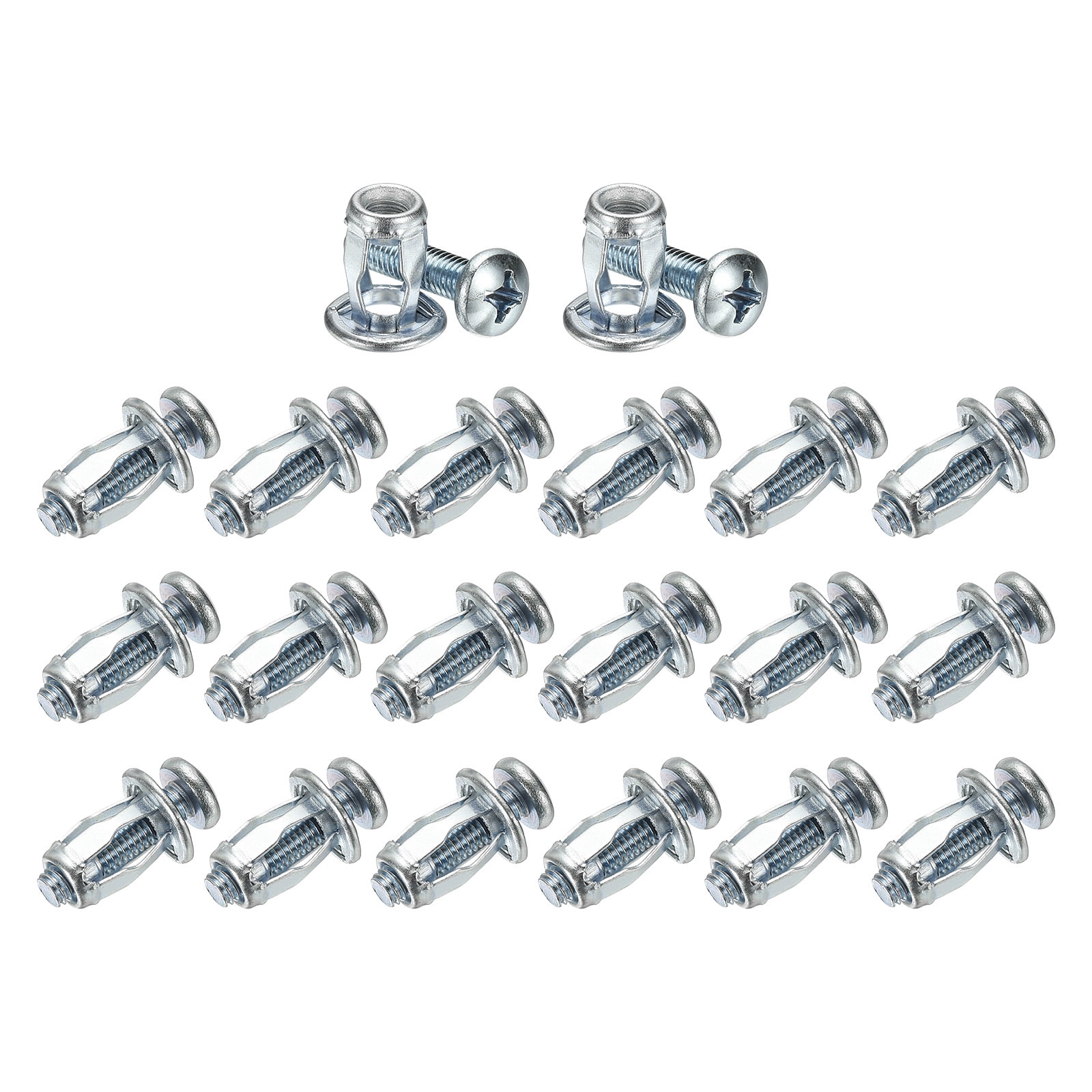Uxcell 20-Pack M6 x 20 Hollow Door Anchor Set, Petal Nuts Expansion ...
