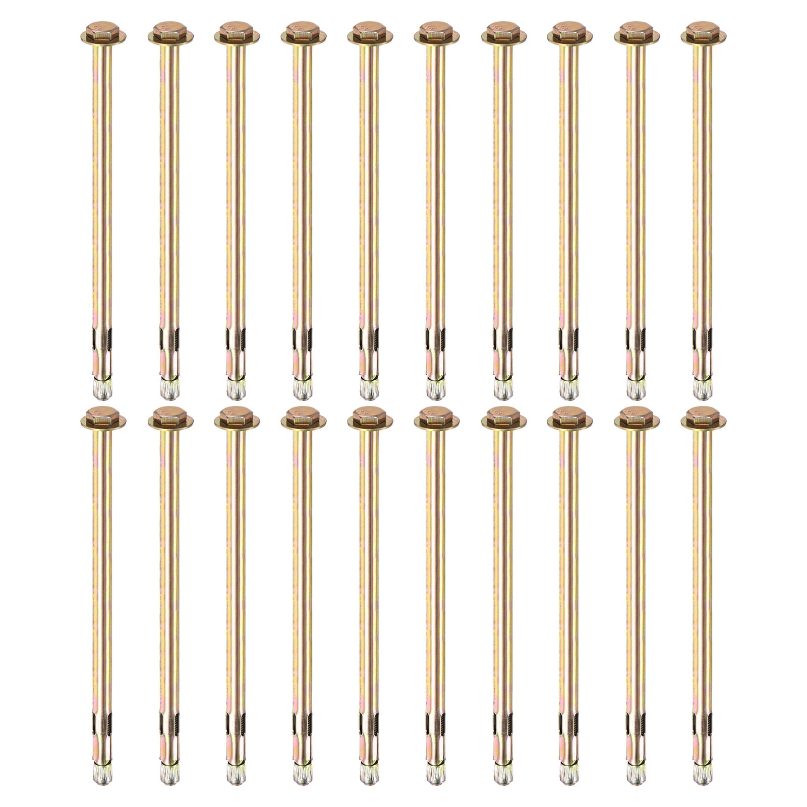 Uxcell 20-Pack M8 x 200mm Colored Galvanized Iron-Carbon Steel External ...