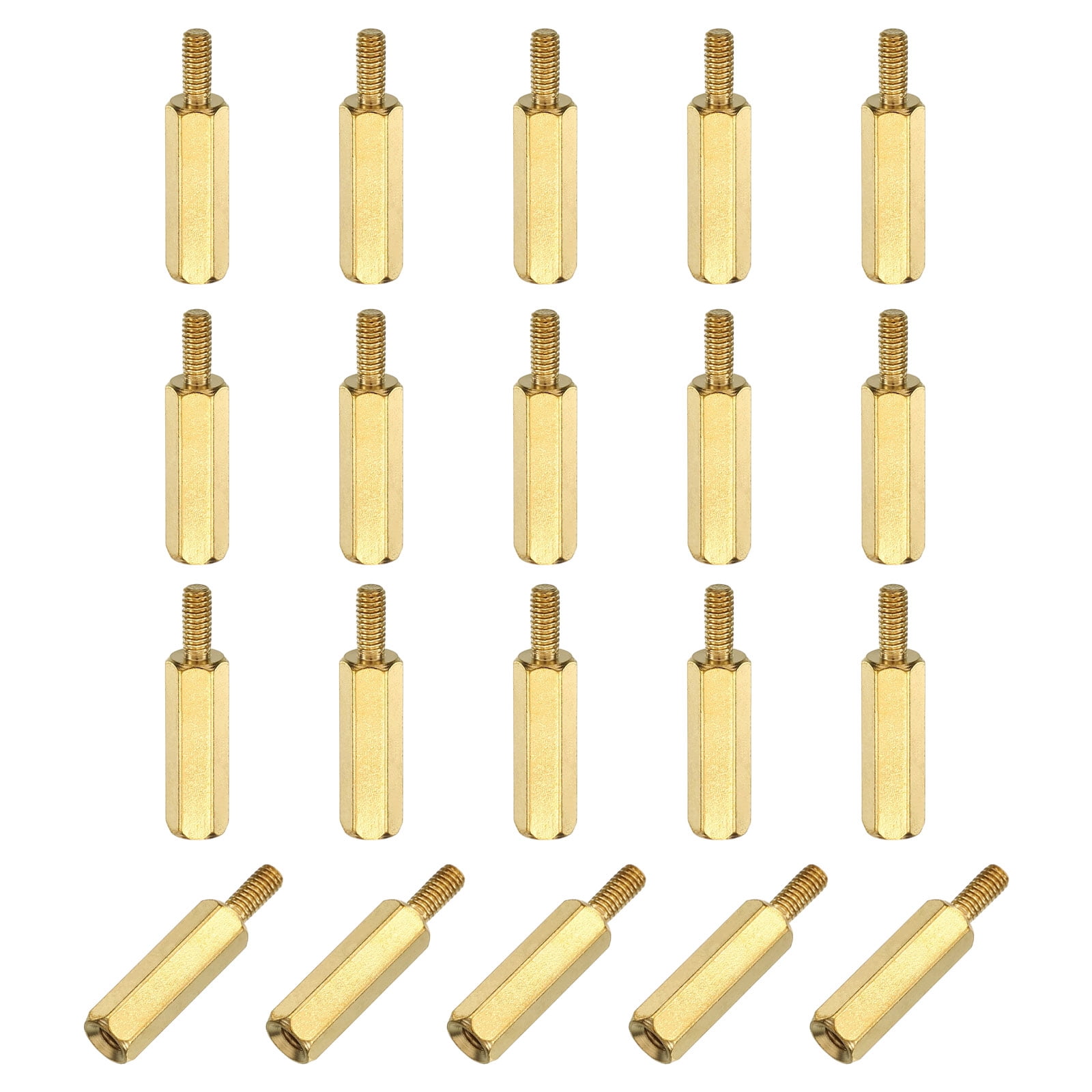 Uxcell 20 Pack Male to Female Thread Spacer Screws, M2.5 x 15mm + 6mm ...