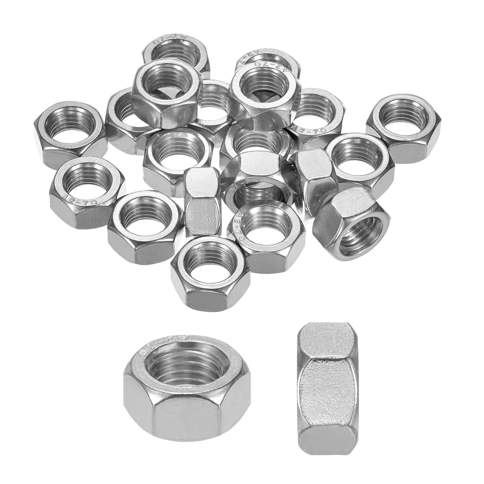 Uxcell 20-Pack Metric Hex Nuts M16 x 2mm Thread Stainless Steel Hexagon ...