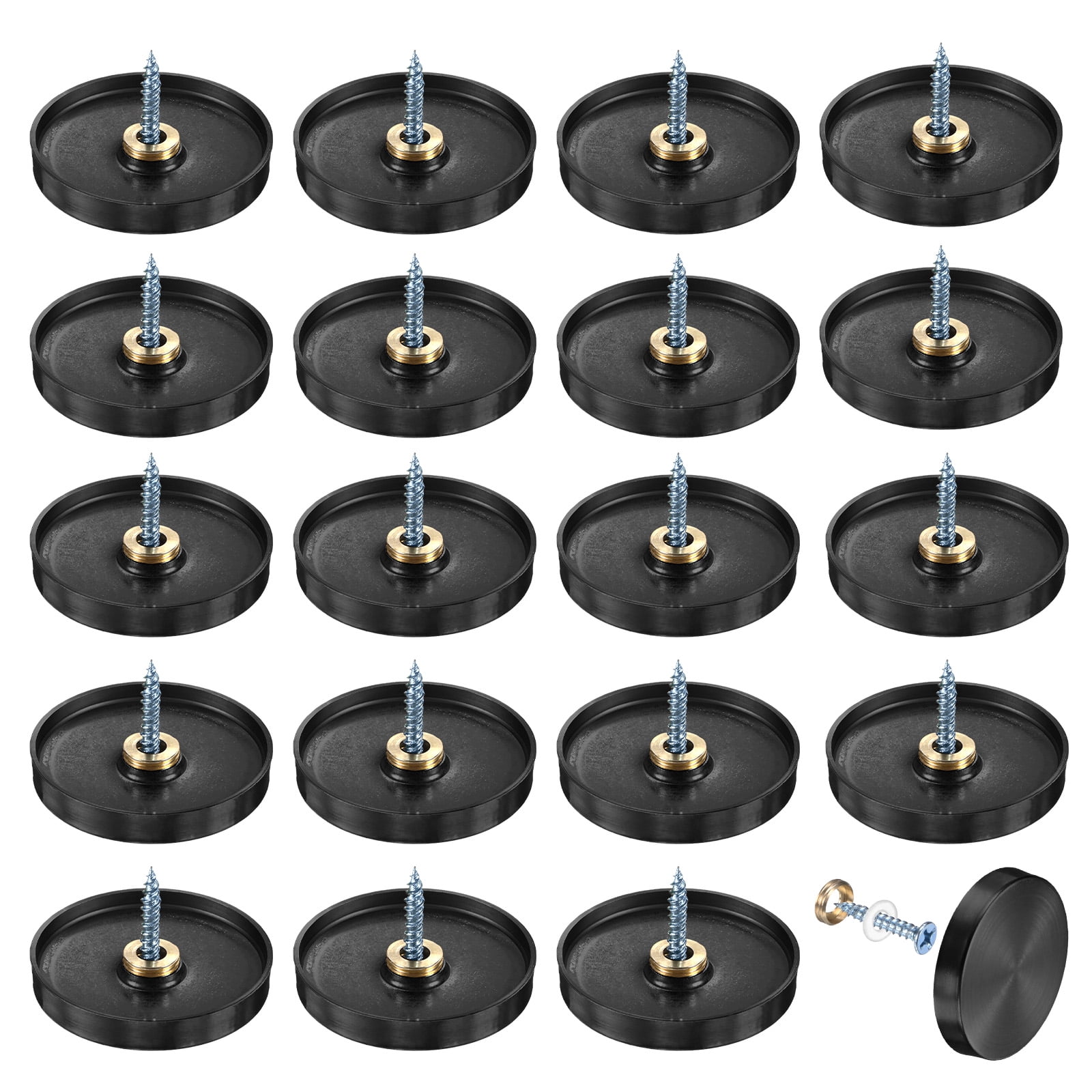 Uxcell 20-Pack Mirror Screw Covers Caps, 1.57" Dia 304 Stainless Steel ...