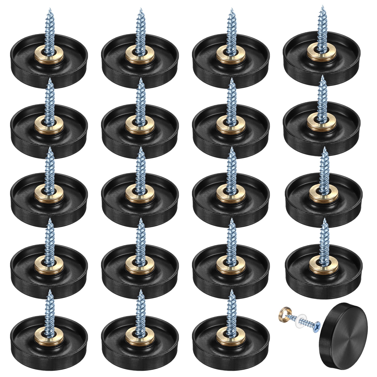 Uxcell 20-Pack Mirror Screw Covers Caps, 1" Dia 304 Stainless Steel ...