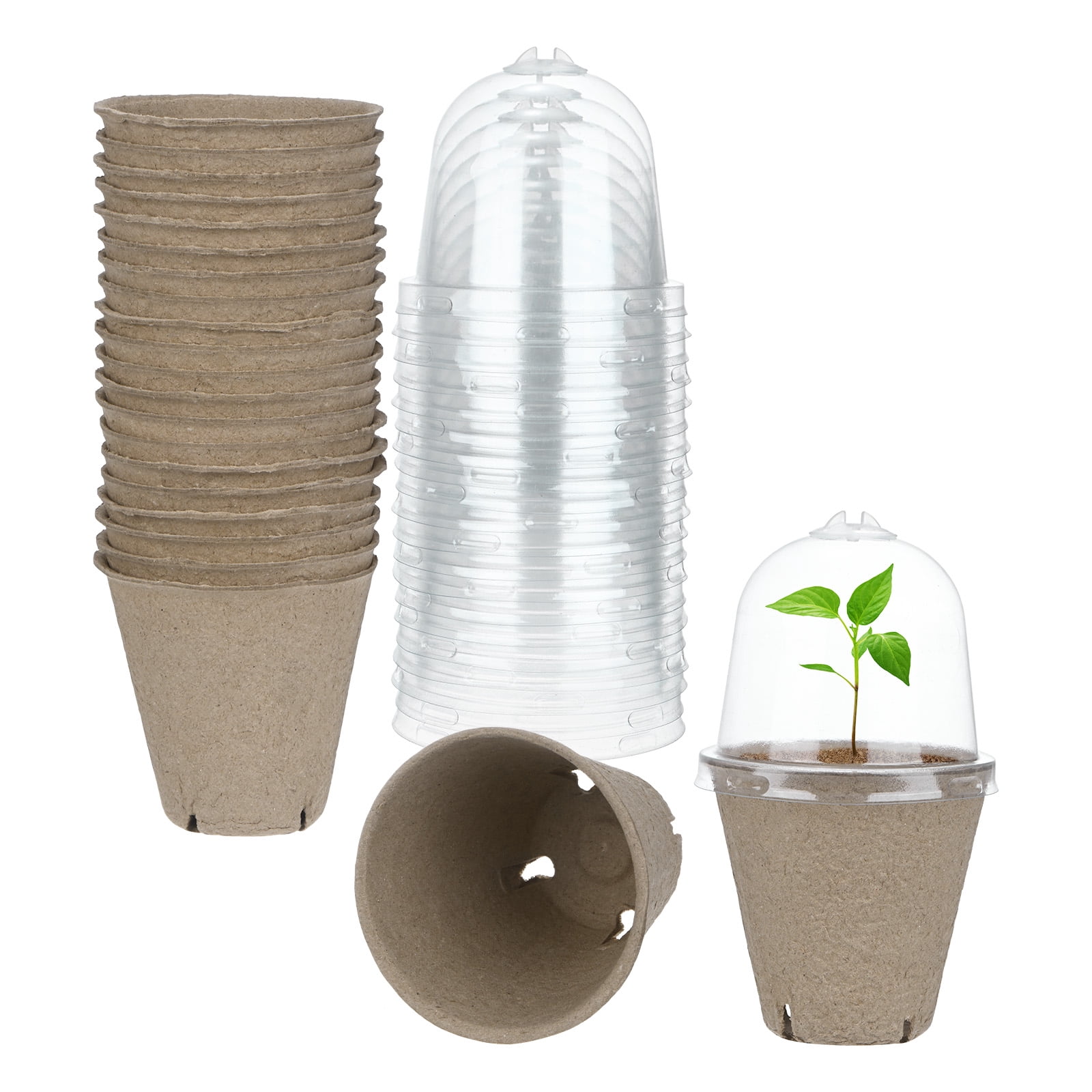 Uxcell 20-Pack Peat Pots, 3.15 Round Garden Germination Nursery Pots ...