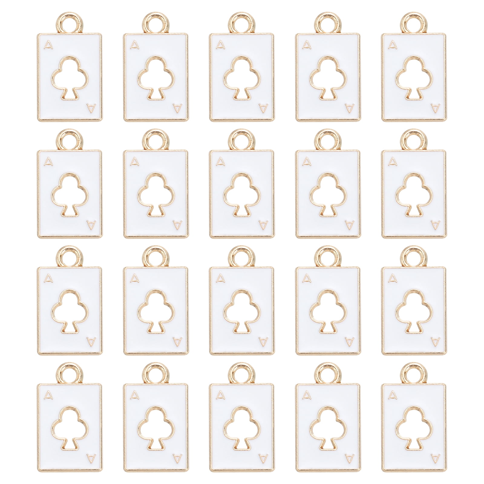 Uxcell 20 Pack Poker Card Charm, 11 x 15mm Metal Enamel Mini Poker ...