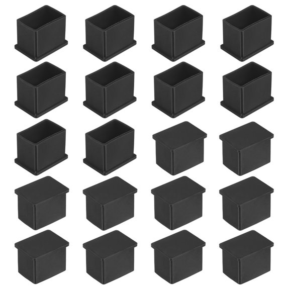 Uxcell 20-Pack Rectangle Furniture Leg Caps, 0.78 x 1.2" (20 x 30mm ...