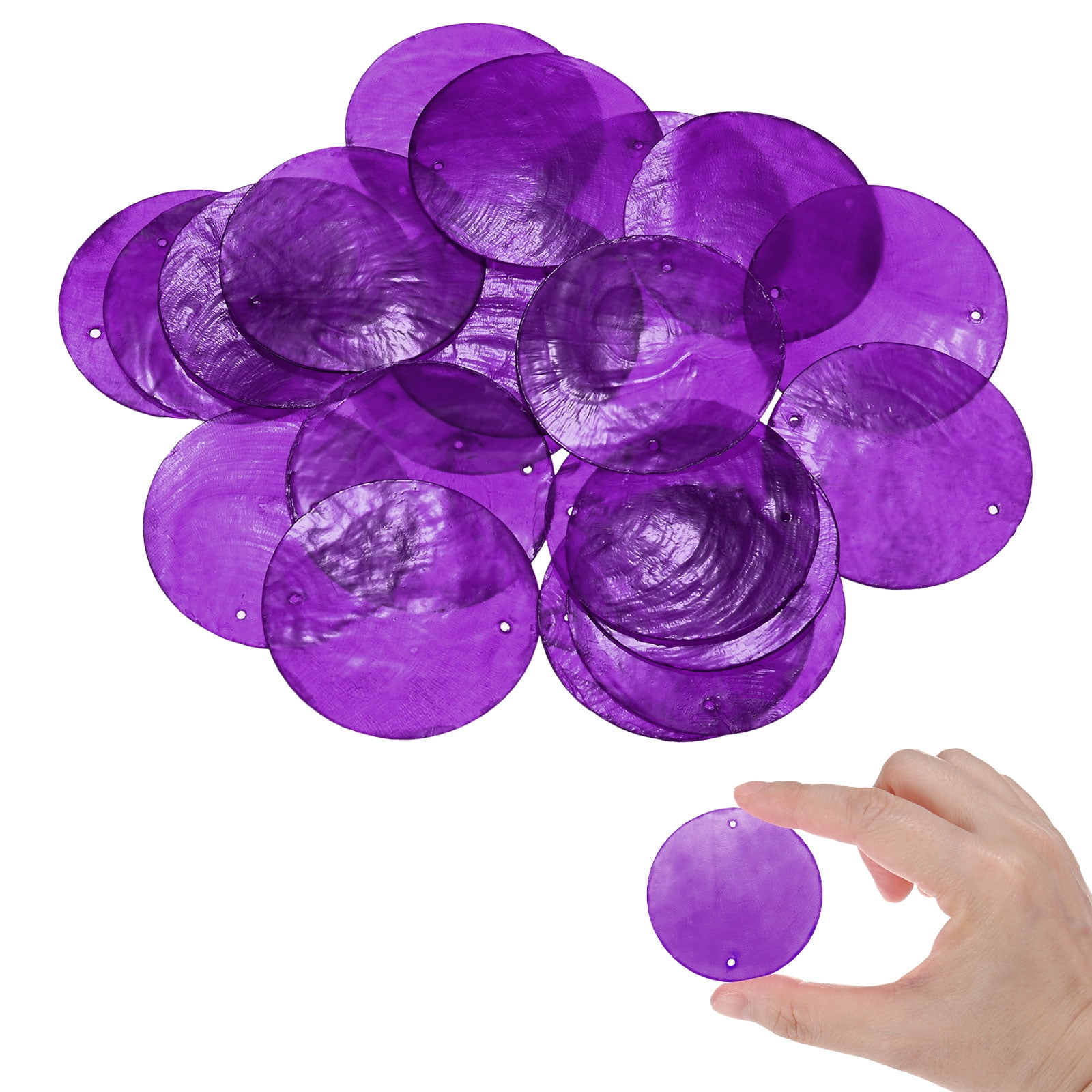 Uxcell 20-Pack Round Capiz Sea Shells, 2" Natural Shells Pieces with ...