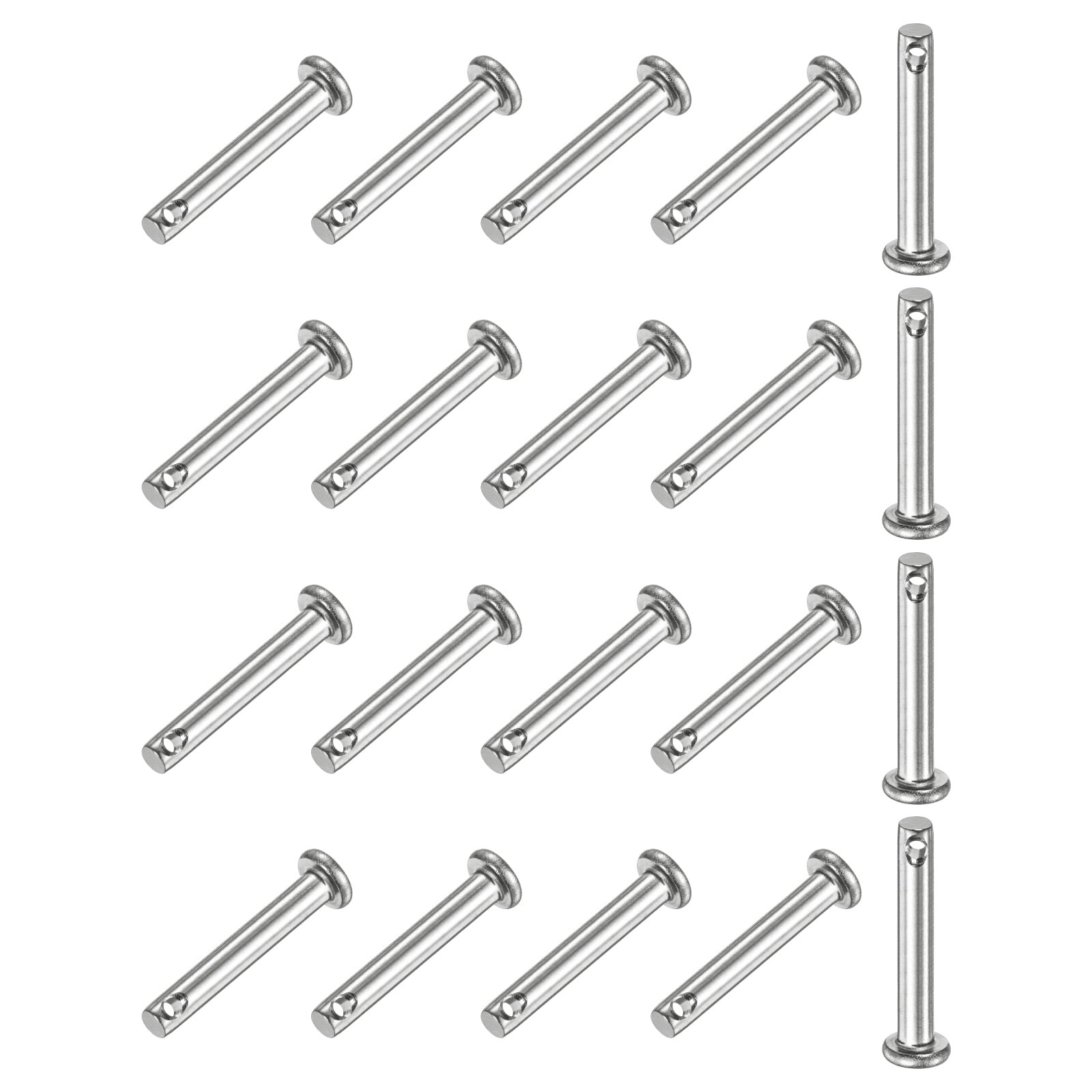 Uxcell 20-Pack Single Hole Clevis Pins, M3 x 20mm 304 Stainless Steel Flat Head Clevis Pins ...