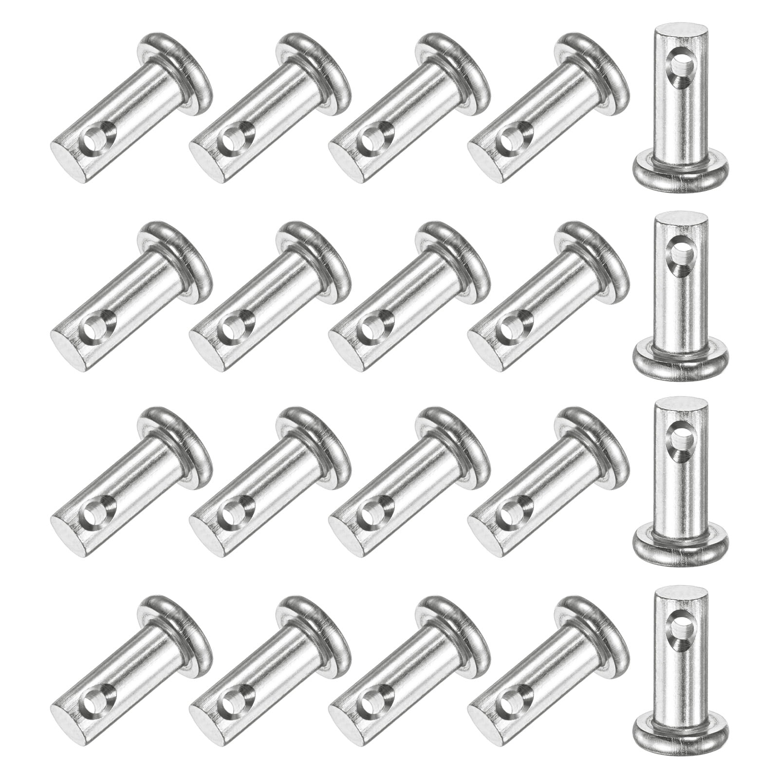 Uxcell 20-Pack Single Hole Clevis Pins, M5 x 12mm 304 Stainless Steel Flat Head Clevis Pins ...
