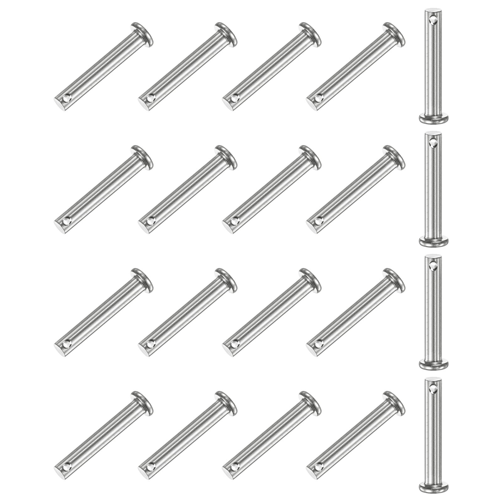 Uxcell 20-Pack Single Hole Clevis Pins, M6 x 40mm 304 Stainless Steel Flat Head Clevis Pins ...