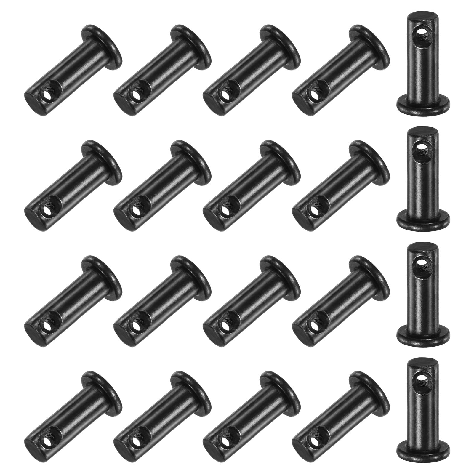 Uxcell 20-Pack Single Hole Clevis Pins, M6x16mm Carbon Steel Flat Head ...