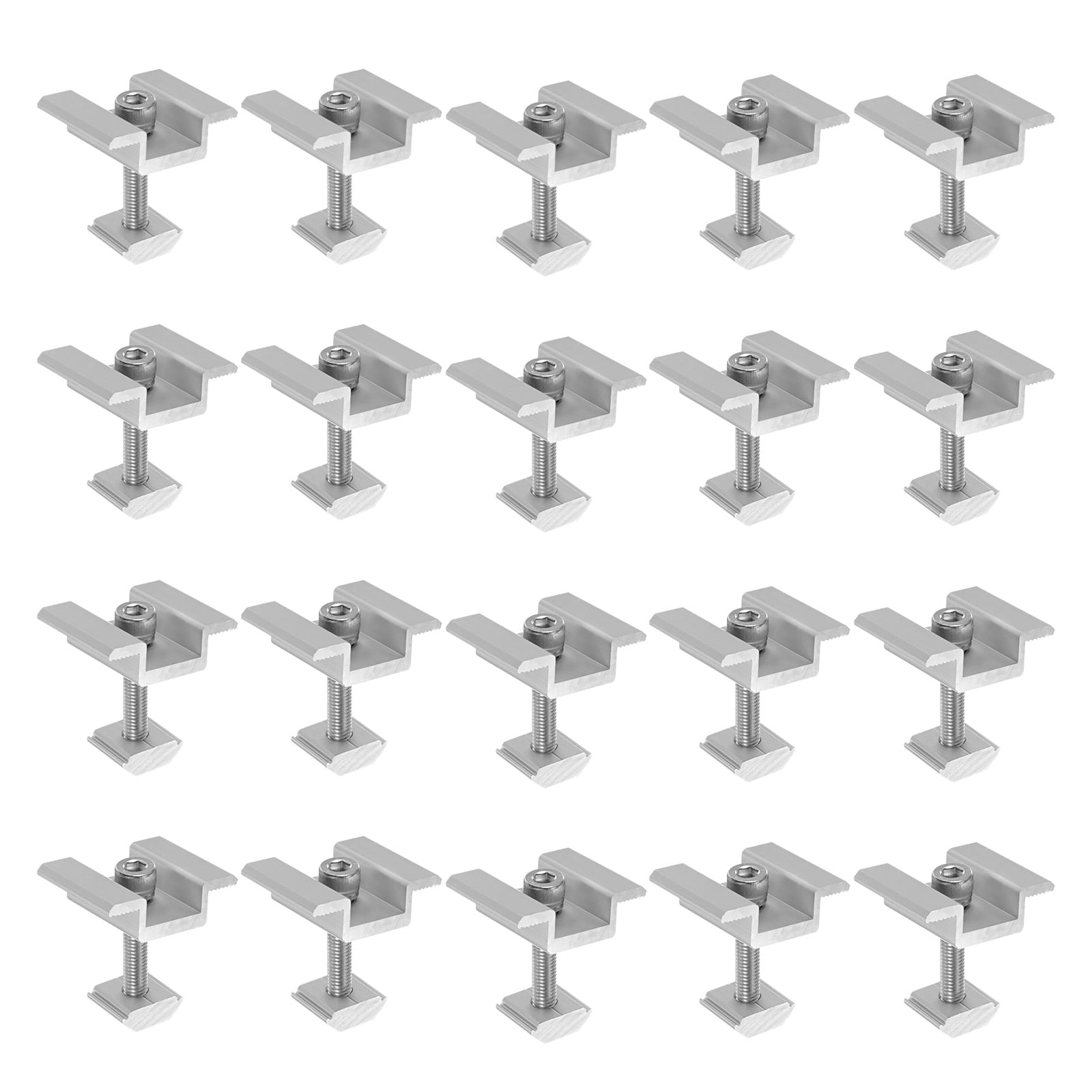 Uxcell 20-Pack Solar Panel Mount Mid Clamps 35mm PV Panel Bracket ...