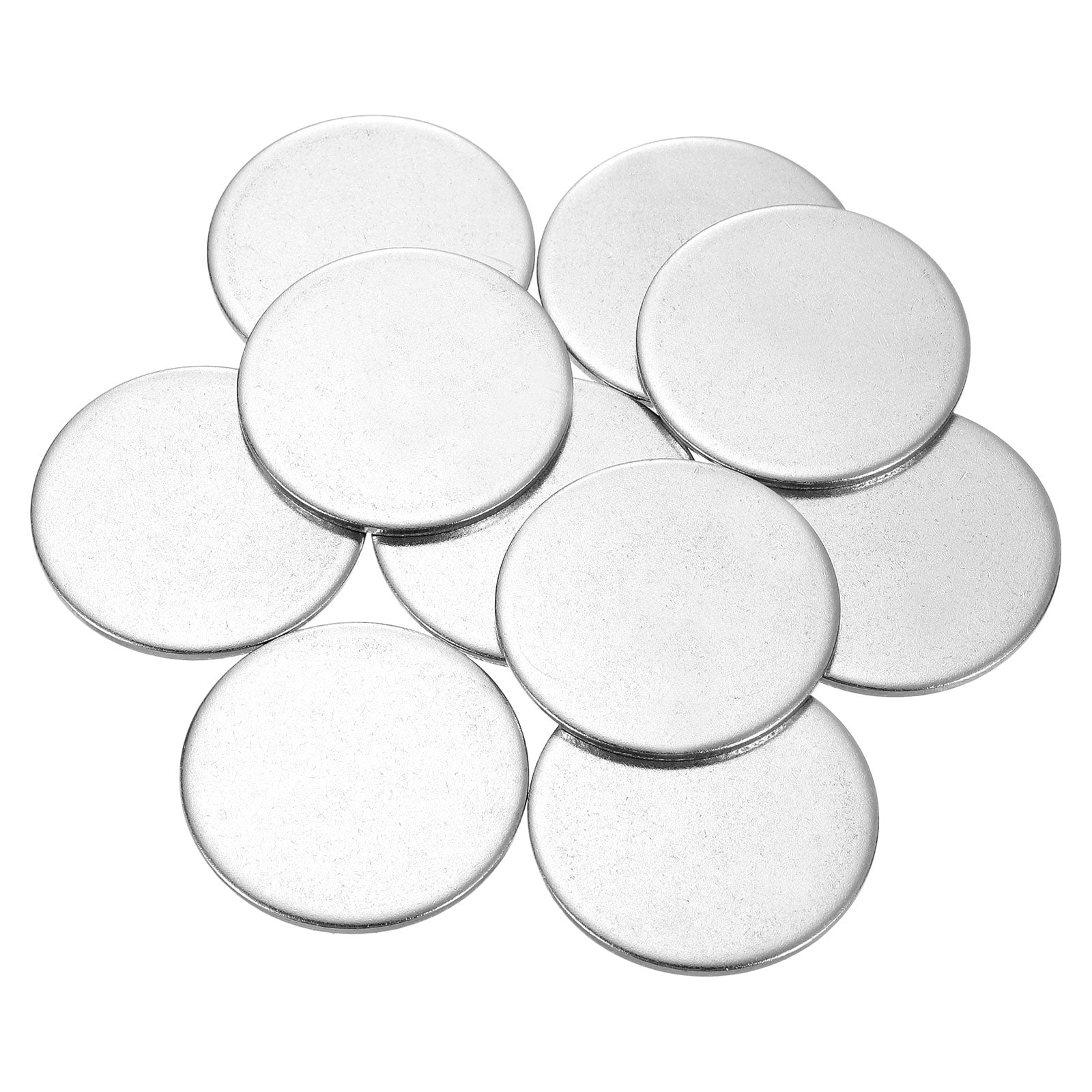 Uxcell 20Pcs Stainless Steel Disc, 1 21/32" Dia 0.06"(1.5mm) Thick ...