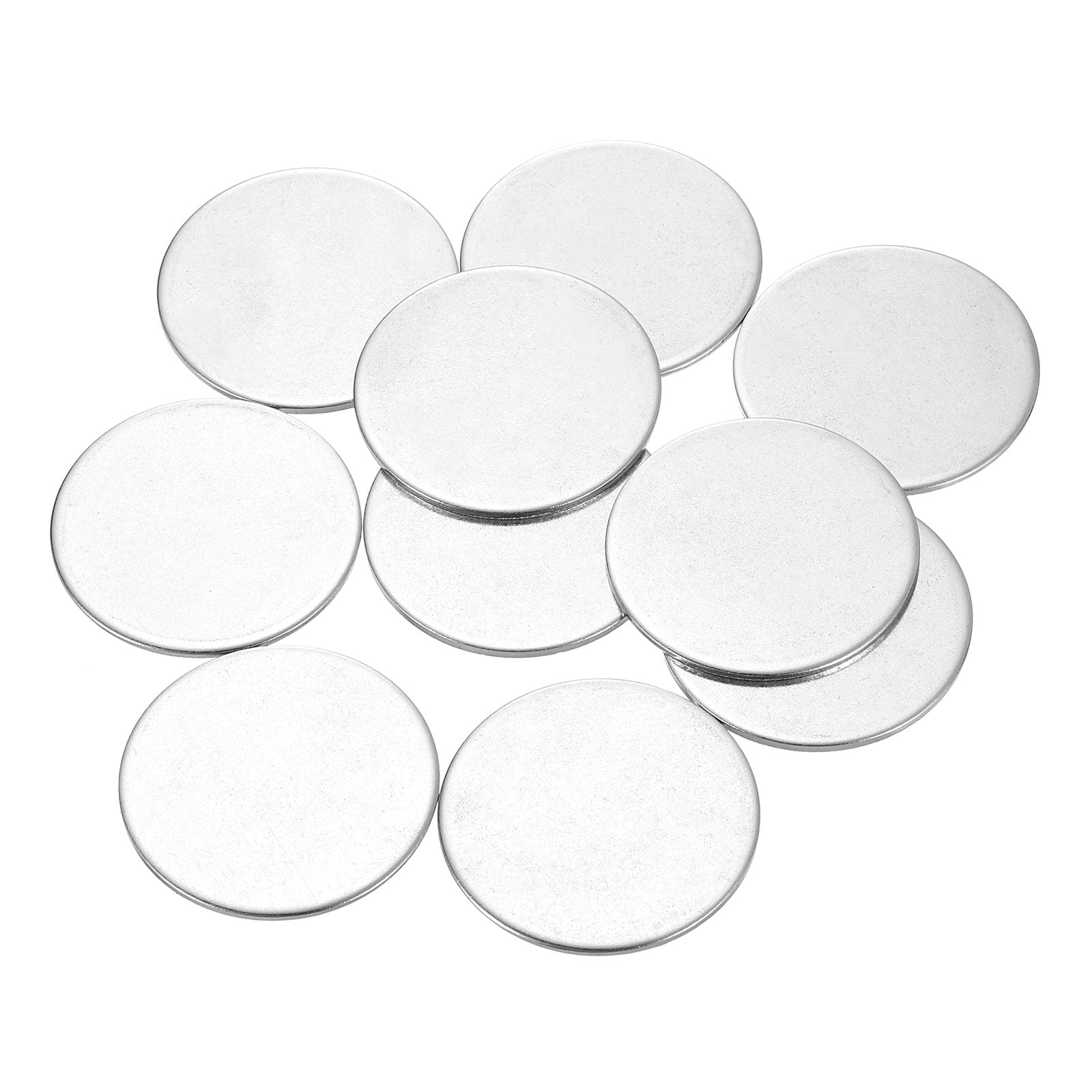 Uxcell 20Pcs Stainless Steel Disc, 1 3/8" Dia 0.06"(1.5mm) Thick Round ...