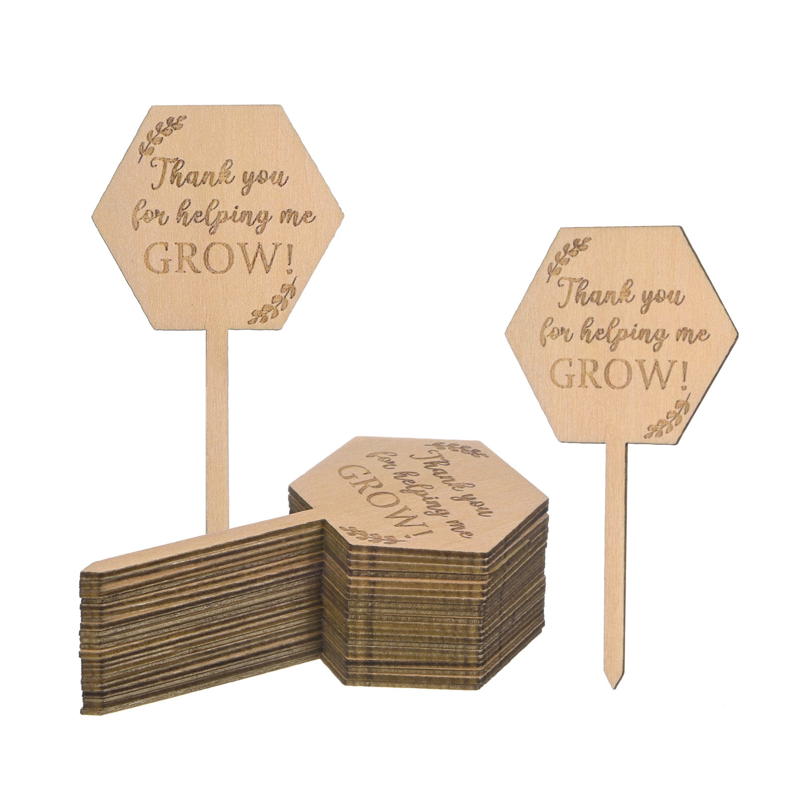 Uxcell 20-Pack Thank You for Helping Me Grow Plant Labels 4x2x0.08 ...