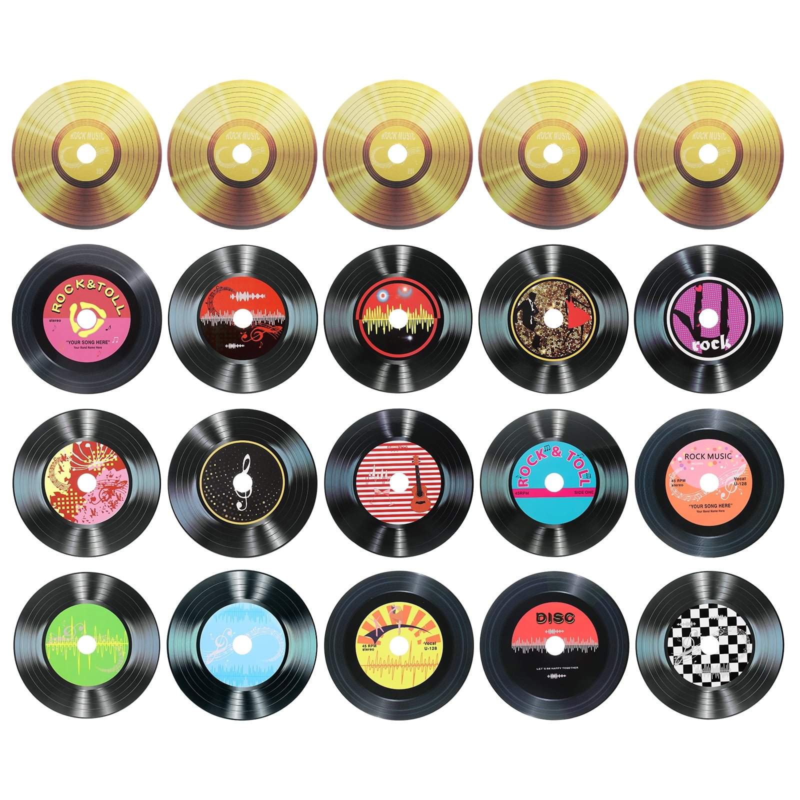 Uxcell 20 Pack Vinyl Records Decor, 5.5 Inch Blank Vinyl Records 16 ...