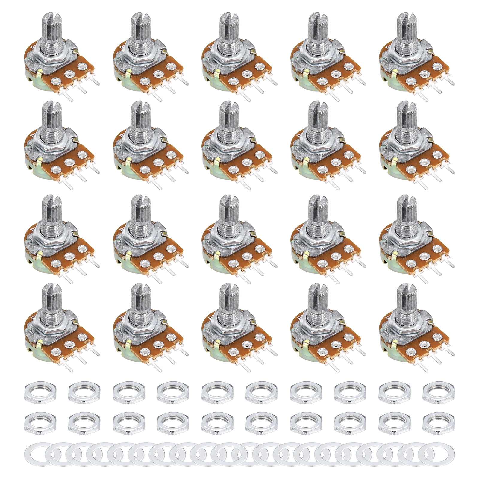 Uxcell 20 Pack WH148 Potentiometer B50K Ohm Single-Joint Variable ...