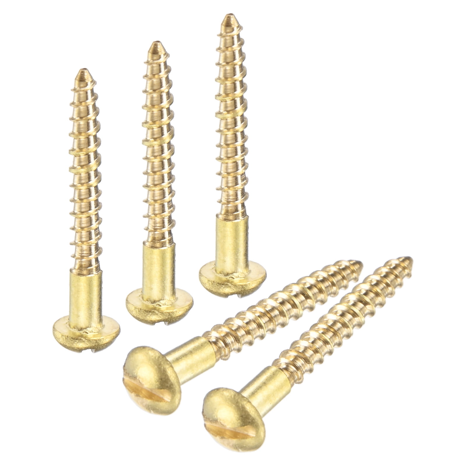 Uxcell 20-Pack Wood Screws, M2 x 18mm Brass Slotted Round Head ...