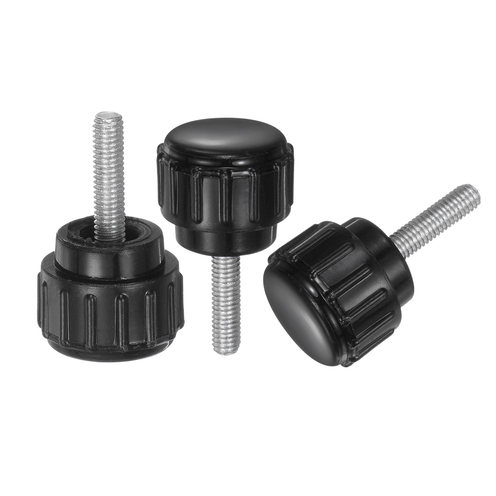 Uxcell 20 Packs M3 x 12mm Male Thread 14mm Head Knurled Knobs Thumb ...