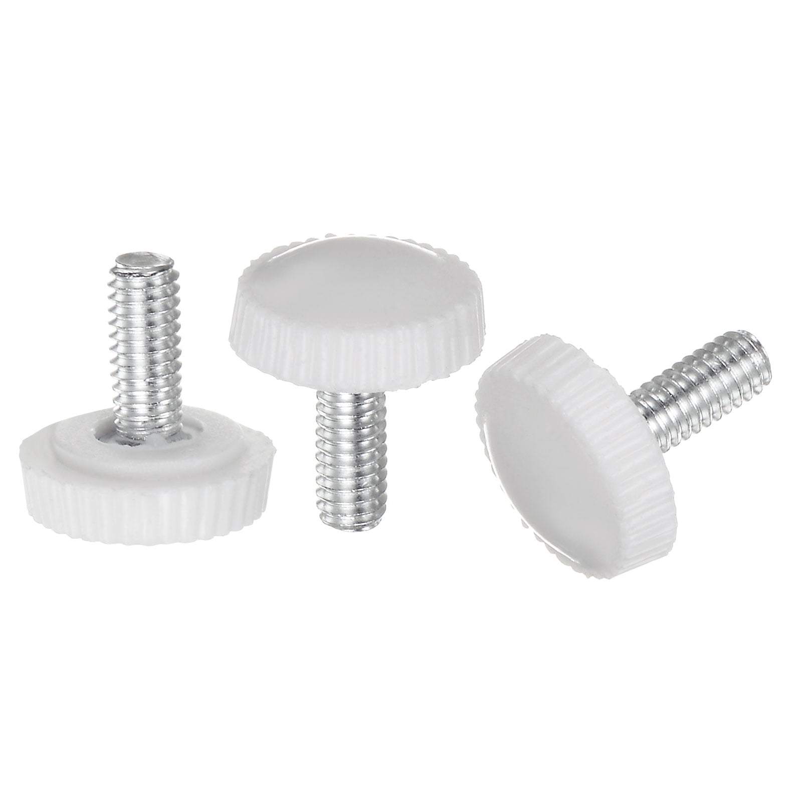 Uxcell 20 Packs M4 x 10mm Metric Male Thread Knurled Knobs Thumb Screw Clamping Knobs Grip White ...