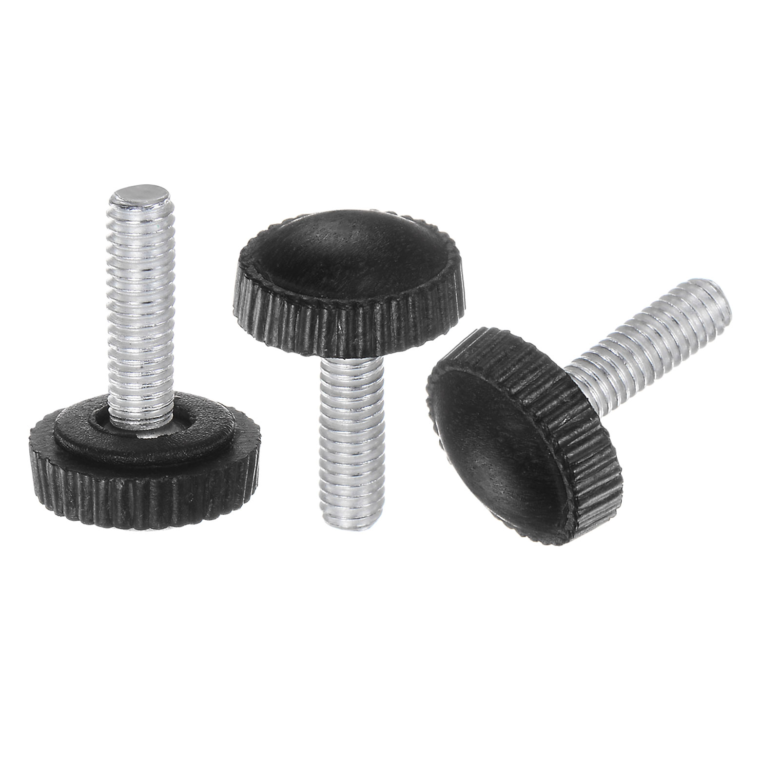 Uxcell 20 Packs M4 x 16mm Metric Male Thread Knurled Knobs Thumb Screw Clamping Knobs Grip Black ...