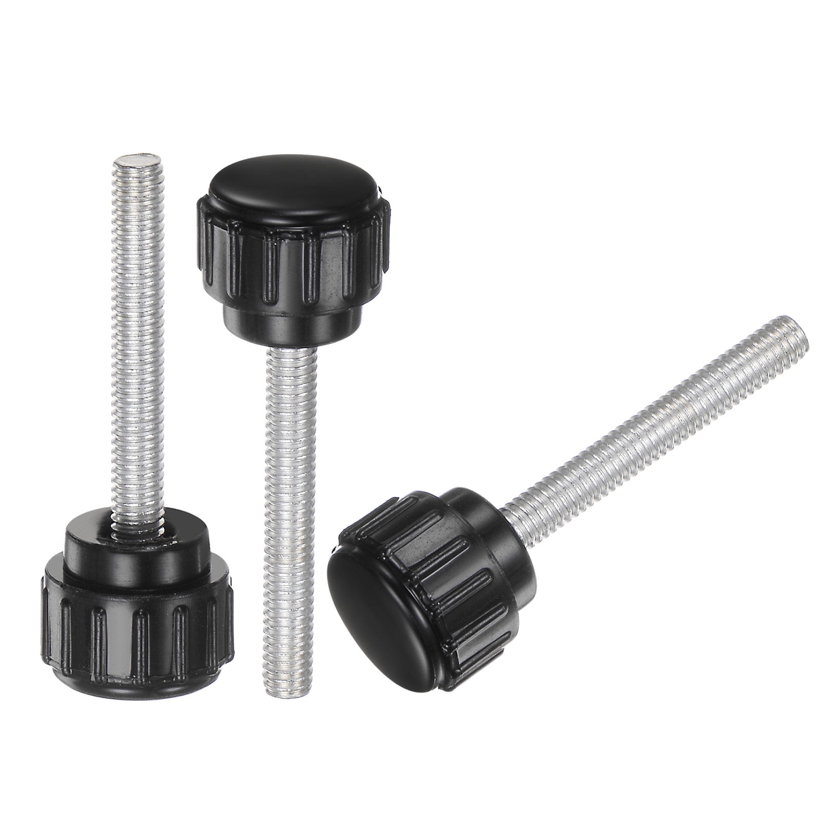 Uxcell 20 Packs M4 x 30mm Male Thread 14mm Head Knurled Knobs Thumb ...