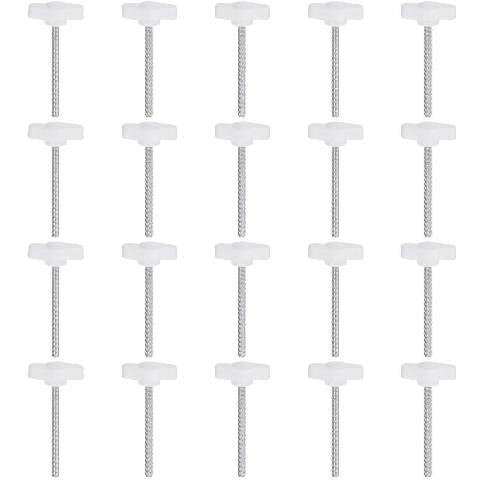Uxcell 20 Packs M4 x 50mm Male Thread Tee Wing Knobs Thumb Screw ...