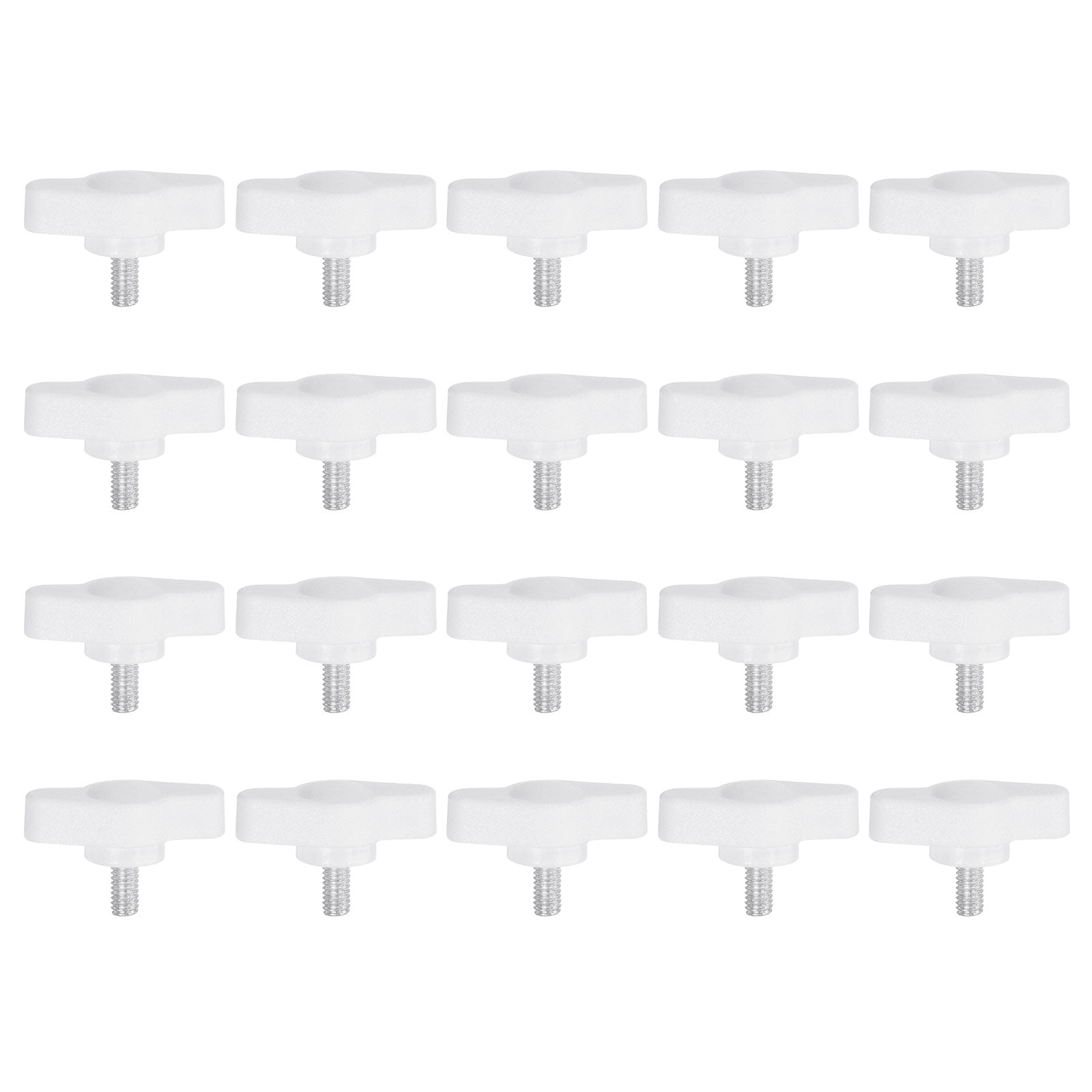 Uxcell 20 Packs M4 x 8mm Male Thread Tee Wing Knobs Thumb Screw ...