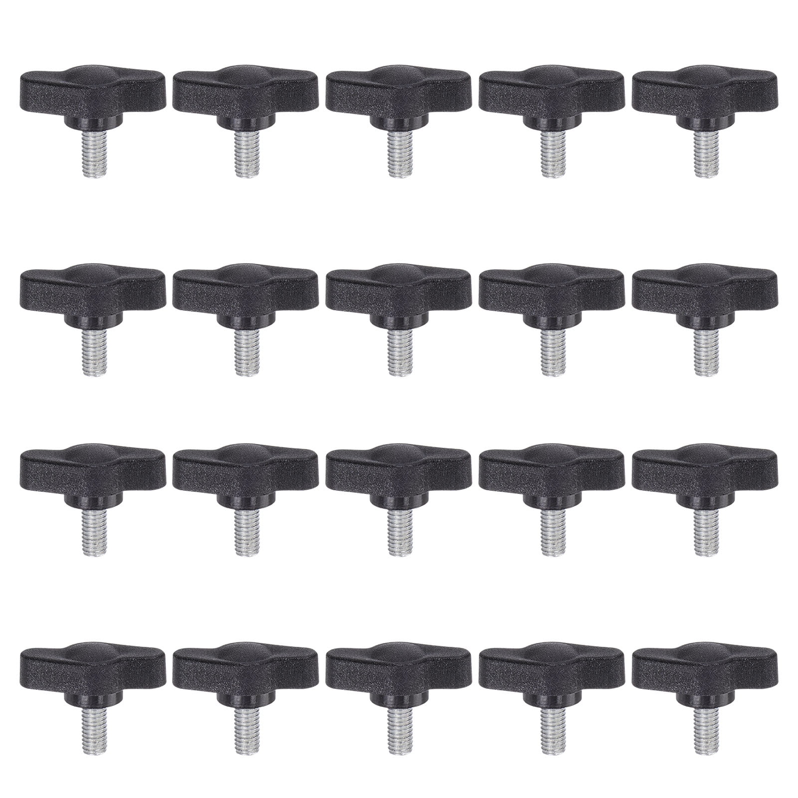 Uxcell 20 Packs M5 x 10mm Male Thread Tee Wing Knobs Thumb Screw ...