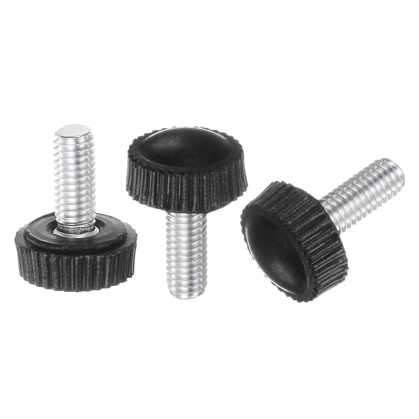 Uxcell 20 Packs M5 x 12mm Metric Male Thread Knurled Knobs Thumb Screw Clamping Knobs Grip Black ...