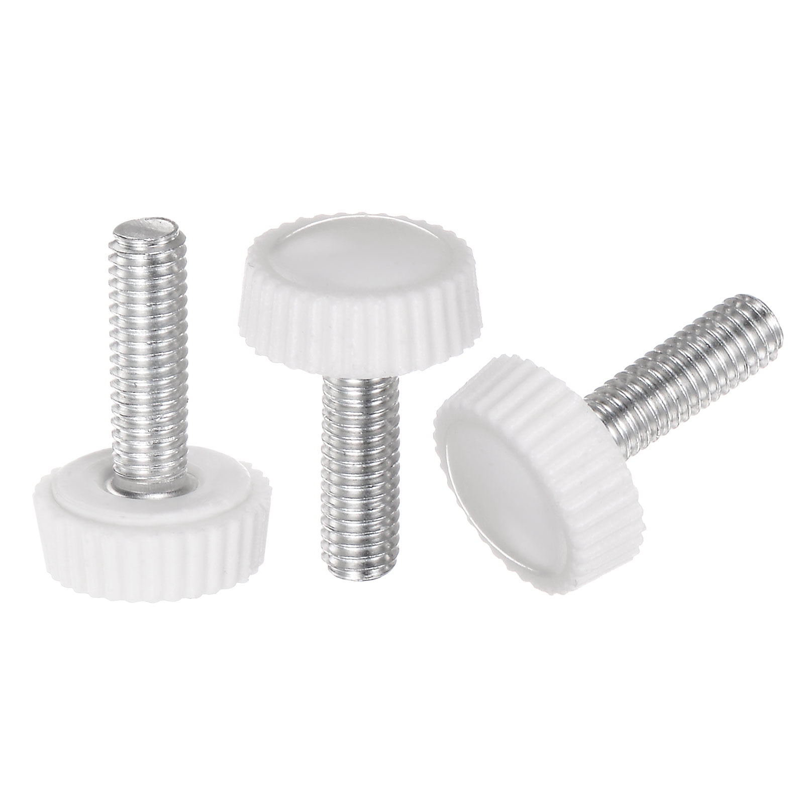 Uxcell 20 Packs M5 x 16mm Metric Male Thread Knurled Knobs Thumb Screw Clamping Knobs Grip White ...