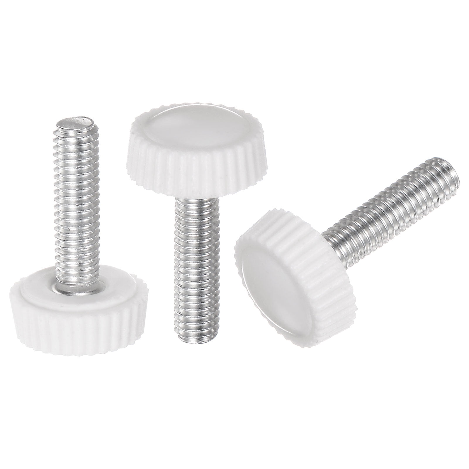 Uxcell 20 Packs M5 x 20mm Metric Male Thread Knurled Knobs Thumb Screw Clamping Knobs Grip White ...