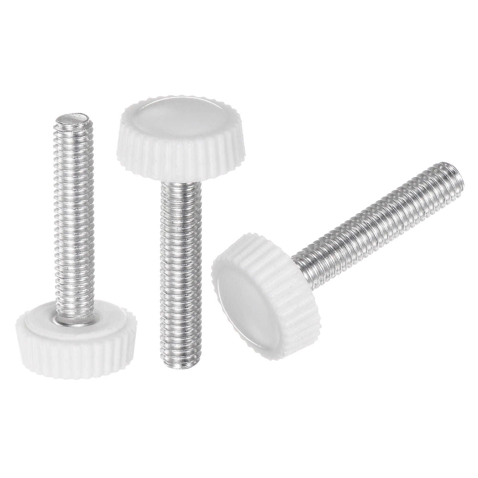 Uxcell 20 Packs M5 x 34mm Metric Male Thread Knurled Knobs Thumb Screw Clamping Knobs Grip White ...