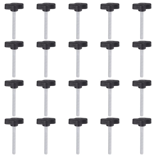 Uxcell 20 Packs M5 x 45mm Male Thread Tee Wing Knobs Thumb Screw ...
