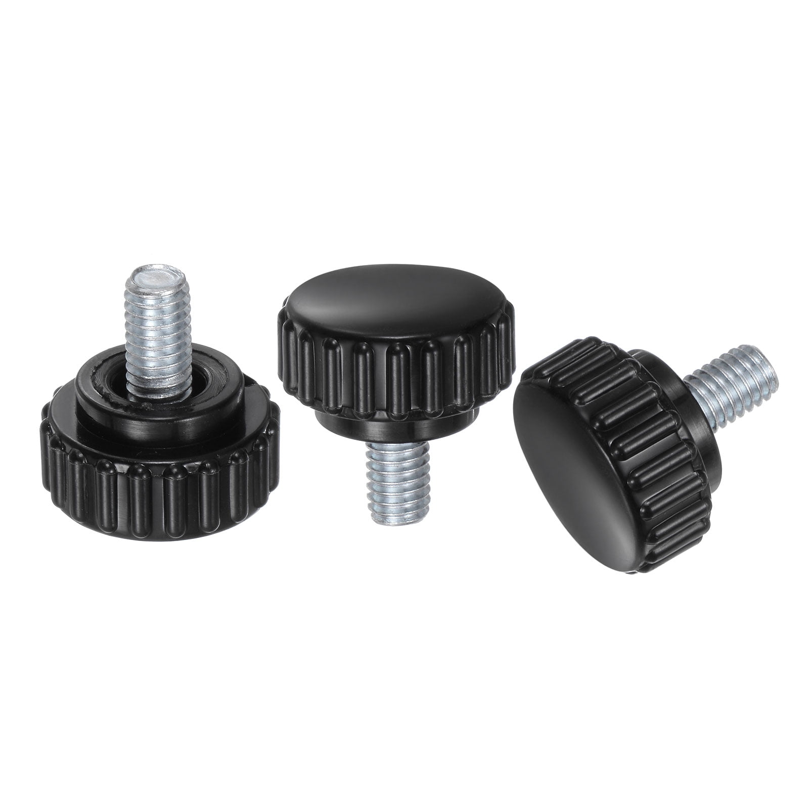 Uxcell 20 Packs M6 x 10mm Male Thread 22mm Head Knurled Knobs Thumb Screws Clamping Knobs ...