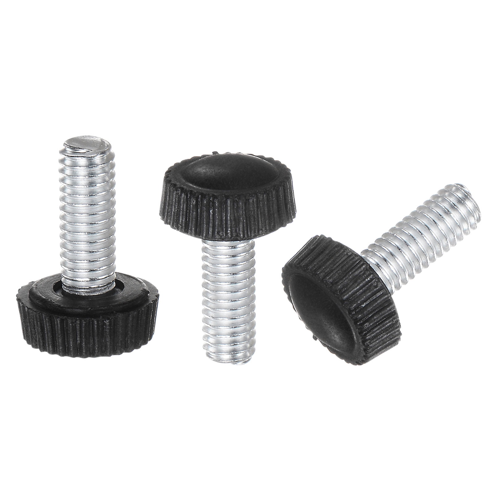 Uxcell 20 Packs M6 x 16mm Metric Male Thread Knurled Knobs Thumb Screw Clamping Knobs Grip Black ...