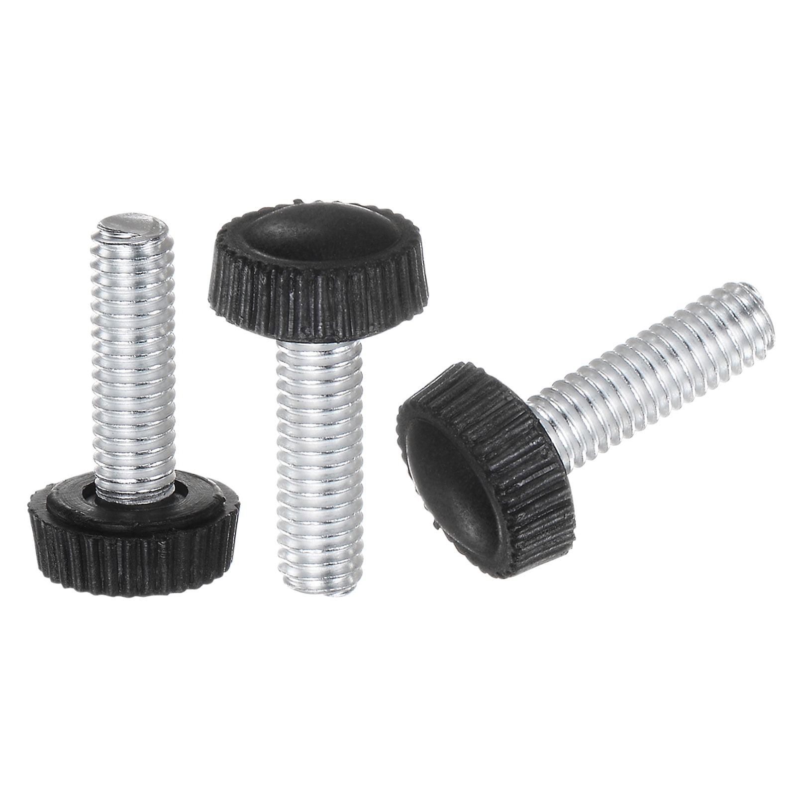 Uxcell 20 Packs M6 x 20mm Metric Male Thread Knurled Knobs Thumb Screw Clamping Knobs Grip Black ...