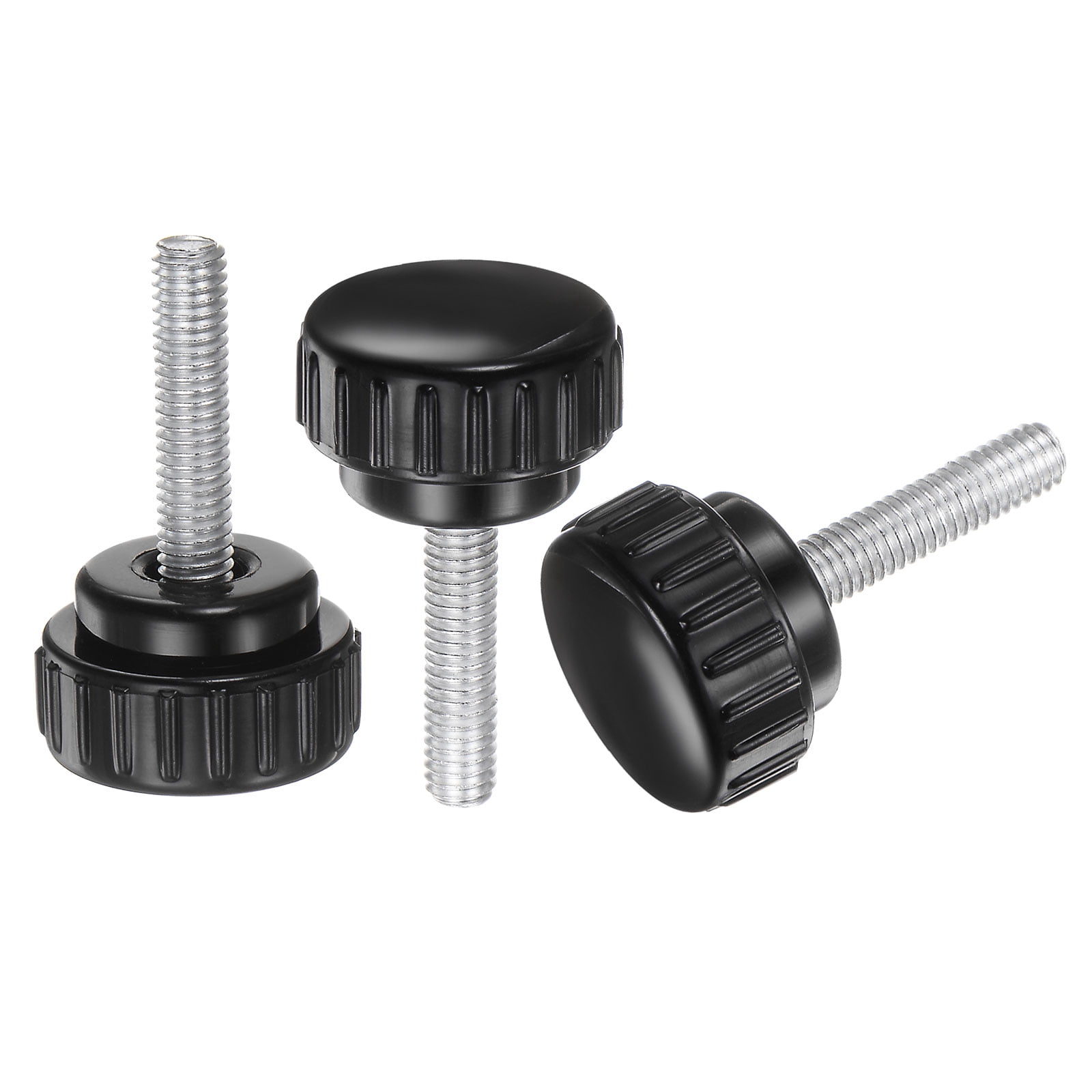 Uxcell 20 Packs M6 x 25mm Male Thread 25mm Head Knurled Knobs Thumb ...