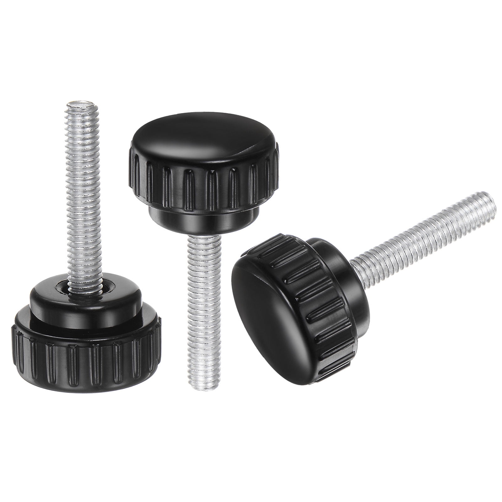 Uxcell 20 Packs M6 x 30mm Male Thread 25mm Head Knurled Knobs Thumb Screws Clamping Knobs ...