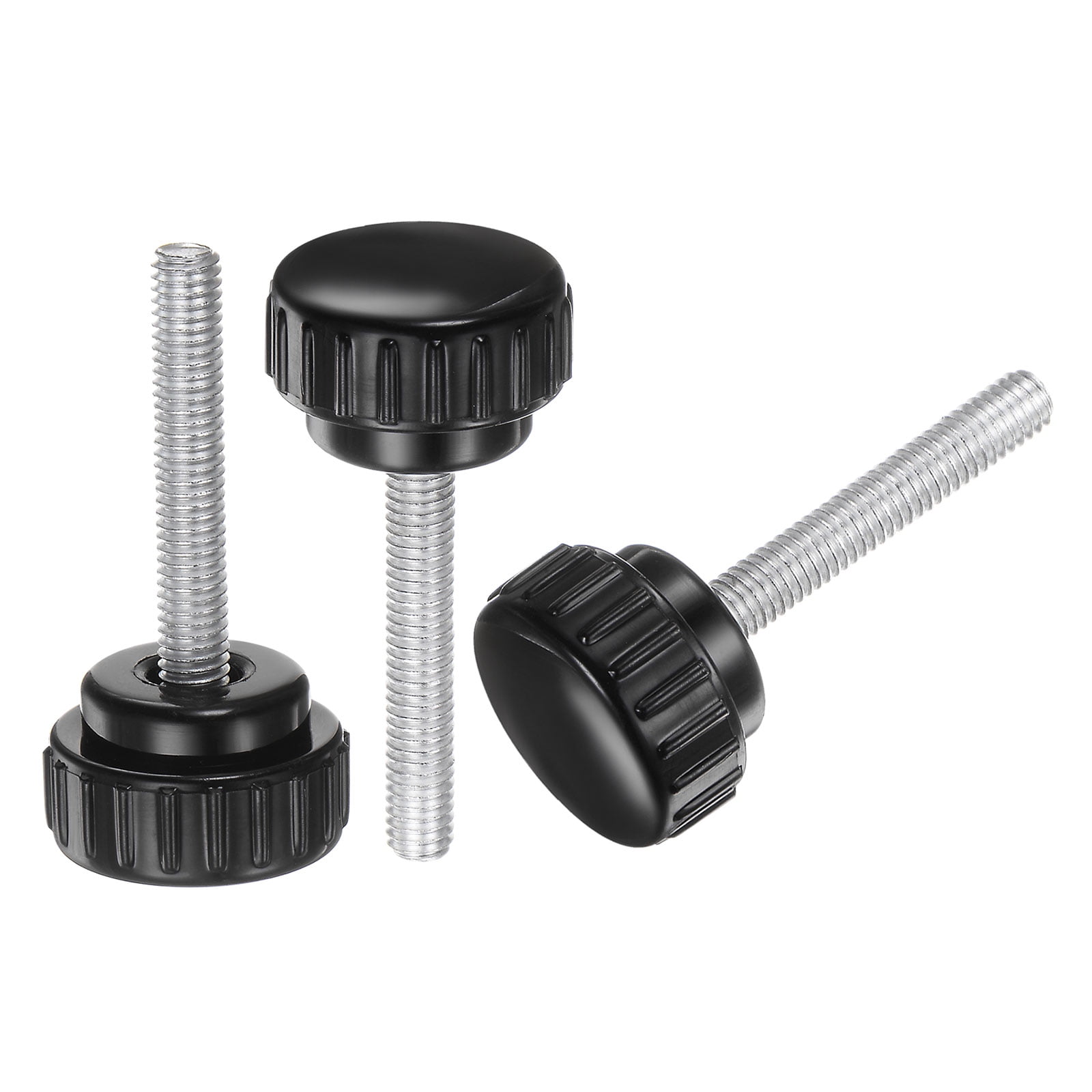 Uxcell 20 Packs M6 x 35mm Male Thread 25mm Head Knurled Knobs Thumb ...