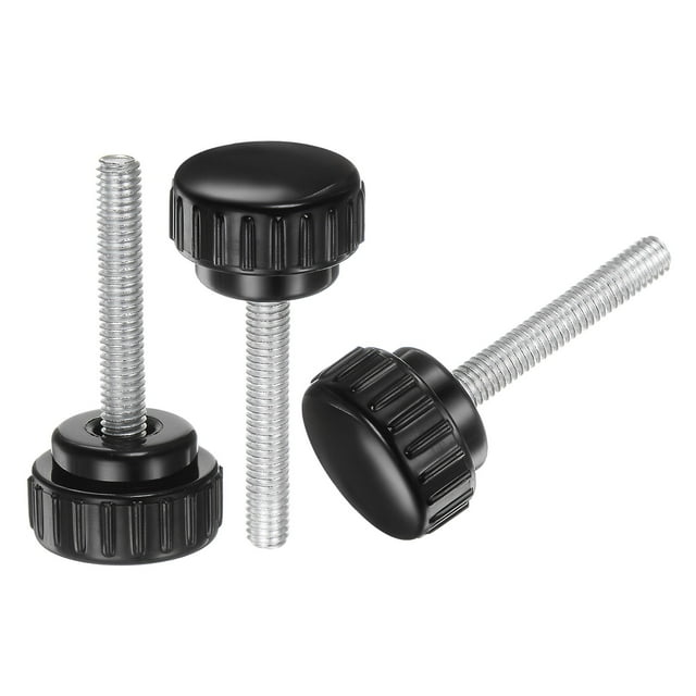 Uxcell 20 Packs M6 x 35mm Male Thread 25mm Head Knurled Knobs Thumb Screws Clamping Knobs ...