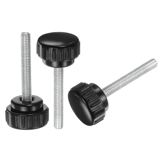 Uxcell 20 Packs M6 x 40mm Male Thread 25mm Head Knurled Knobs Thumb Screws Clamping Knobs ...