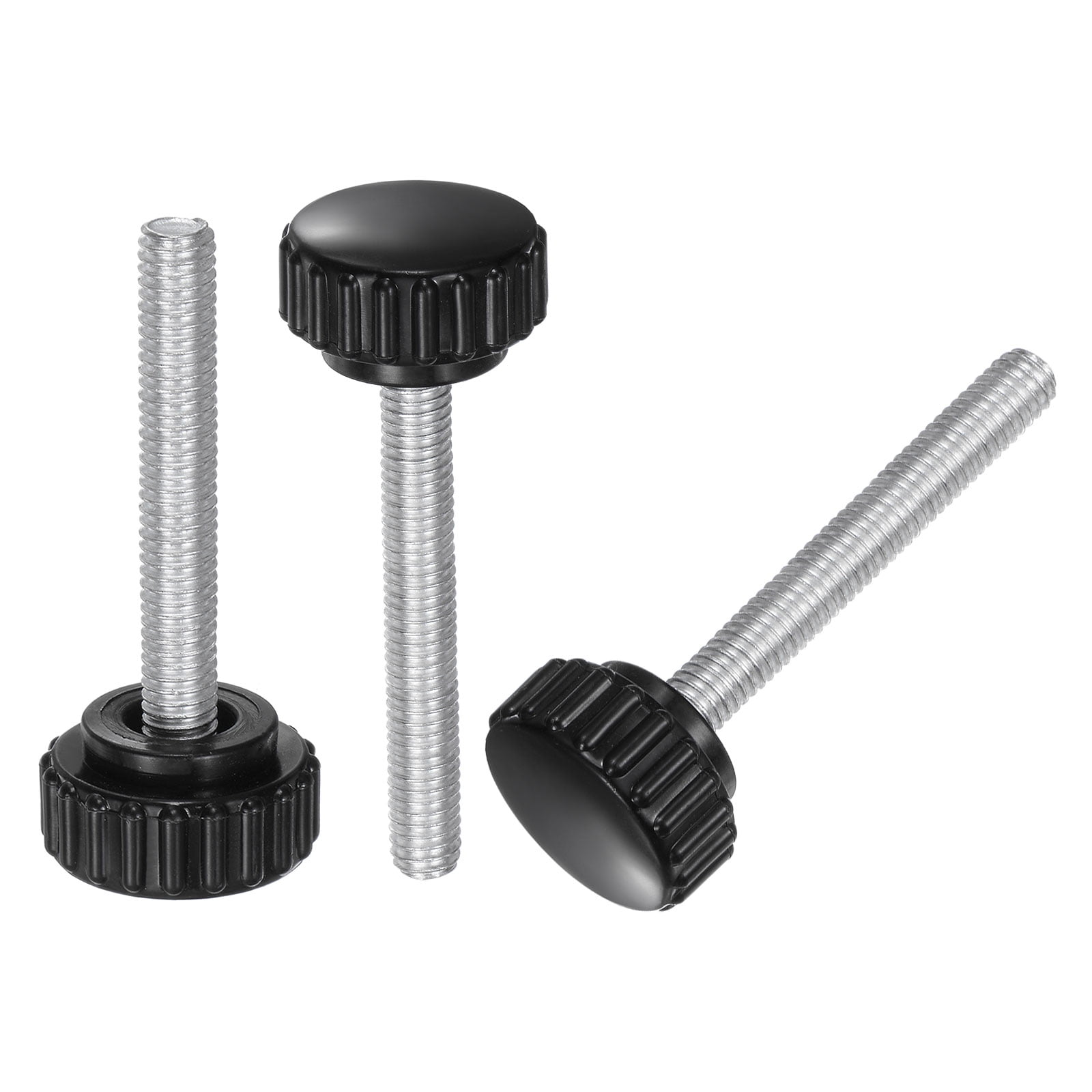 Uxcell 20 Packs M6 x 50mm Male Thread 22mm Head Knurled Knobs Thumb Screws Clamping Knobs ...