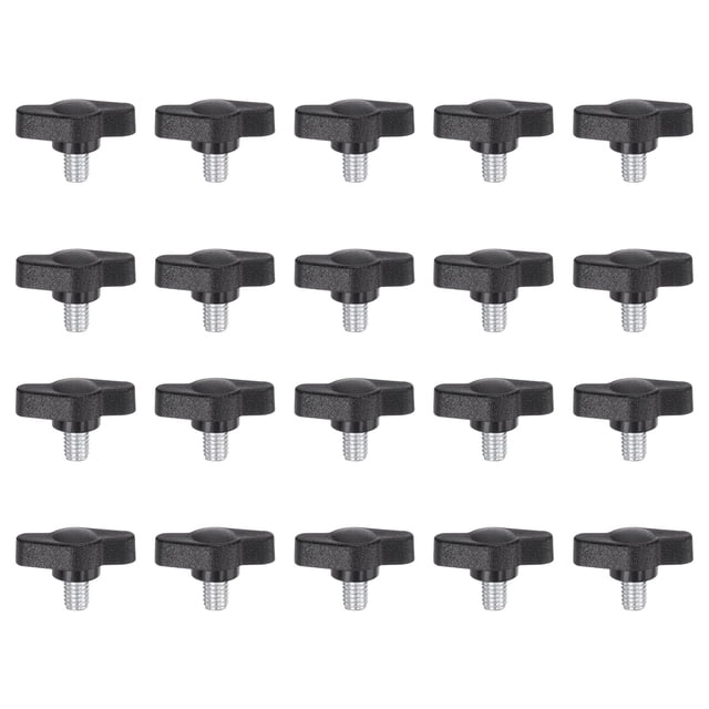 Uxcell 20 Packs M6 x 8mm Male Thread Tee Wing Knobs Thumb Screw ...