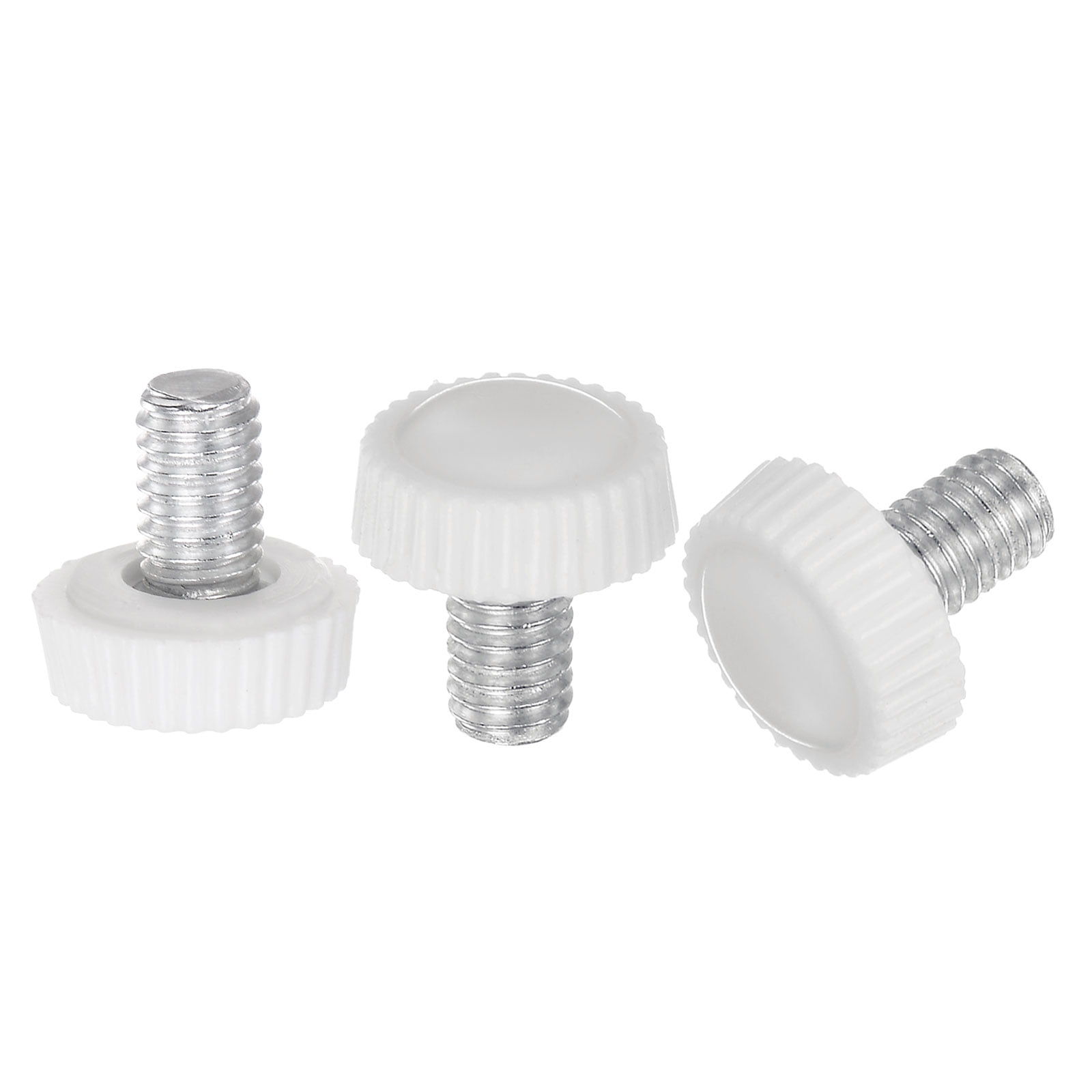 Uxcell 20 Packs M6 x 9mm Metric Male Thread Knurled Knobs Thumb Screw Clamping Knobs Grip White ...