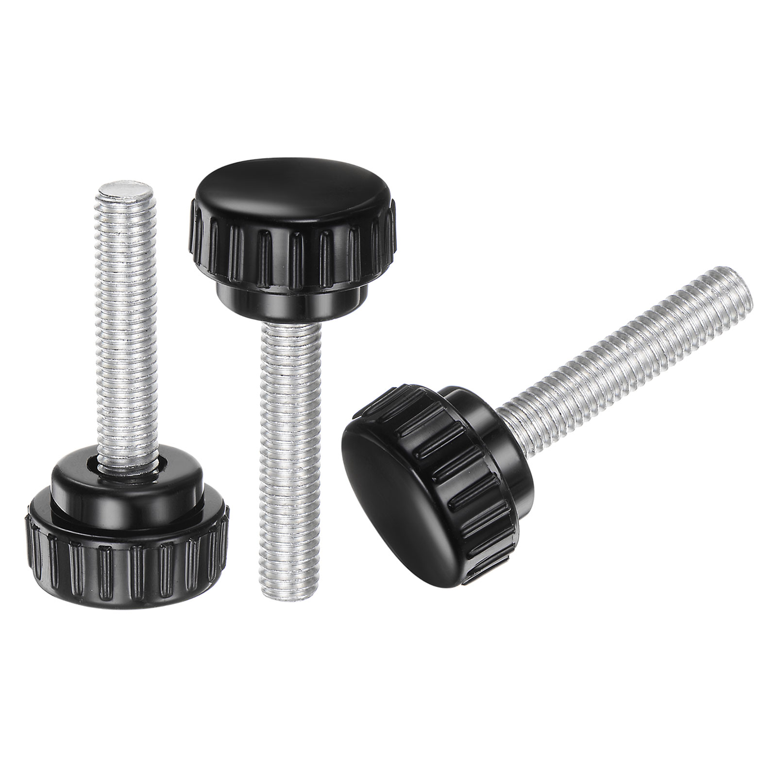 Uxcell 20 Packs M8 x 40mm Male Thread 25mm Head Knurled Knobs Thumb Screws Clamping Knobs ...