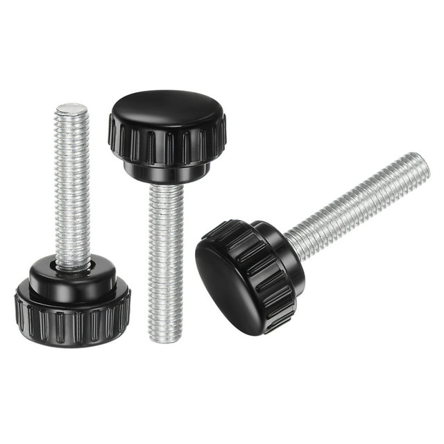 Uxcell 20 Packs M8 x 40mm Male Thread 25mm Head Knurled Knobs Thumb Screws Clamping Knobs ...