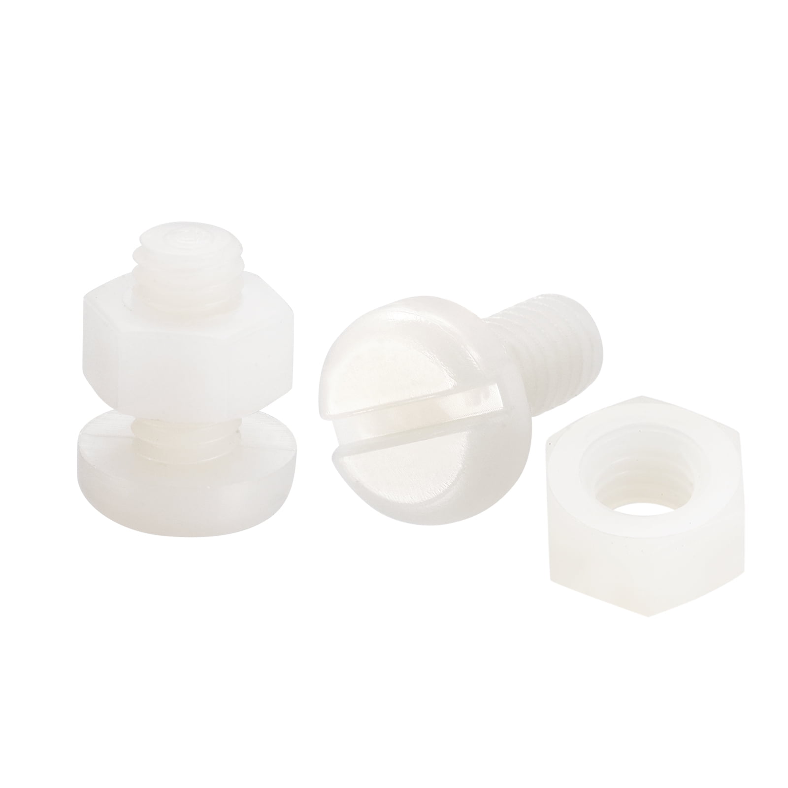 Uxcell 20 Pairs Nylon Screw Nut Assortment, M6x12mm Slotted Pan Head ...