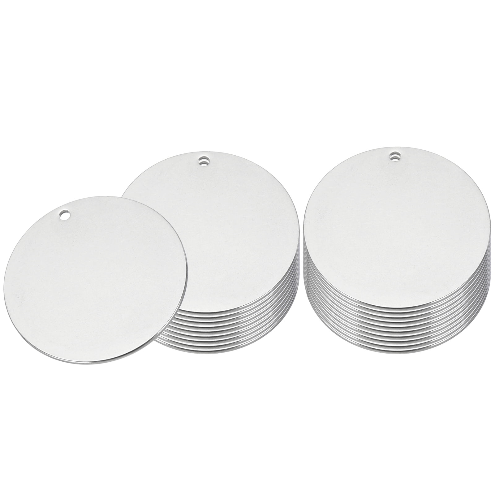 Uxcell 20 Pcs 1.2 Inch Round Metal Stamping Blanks, Stainless Steel ...
