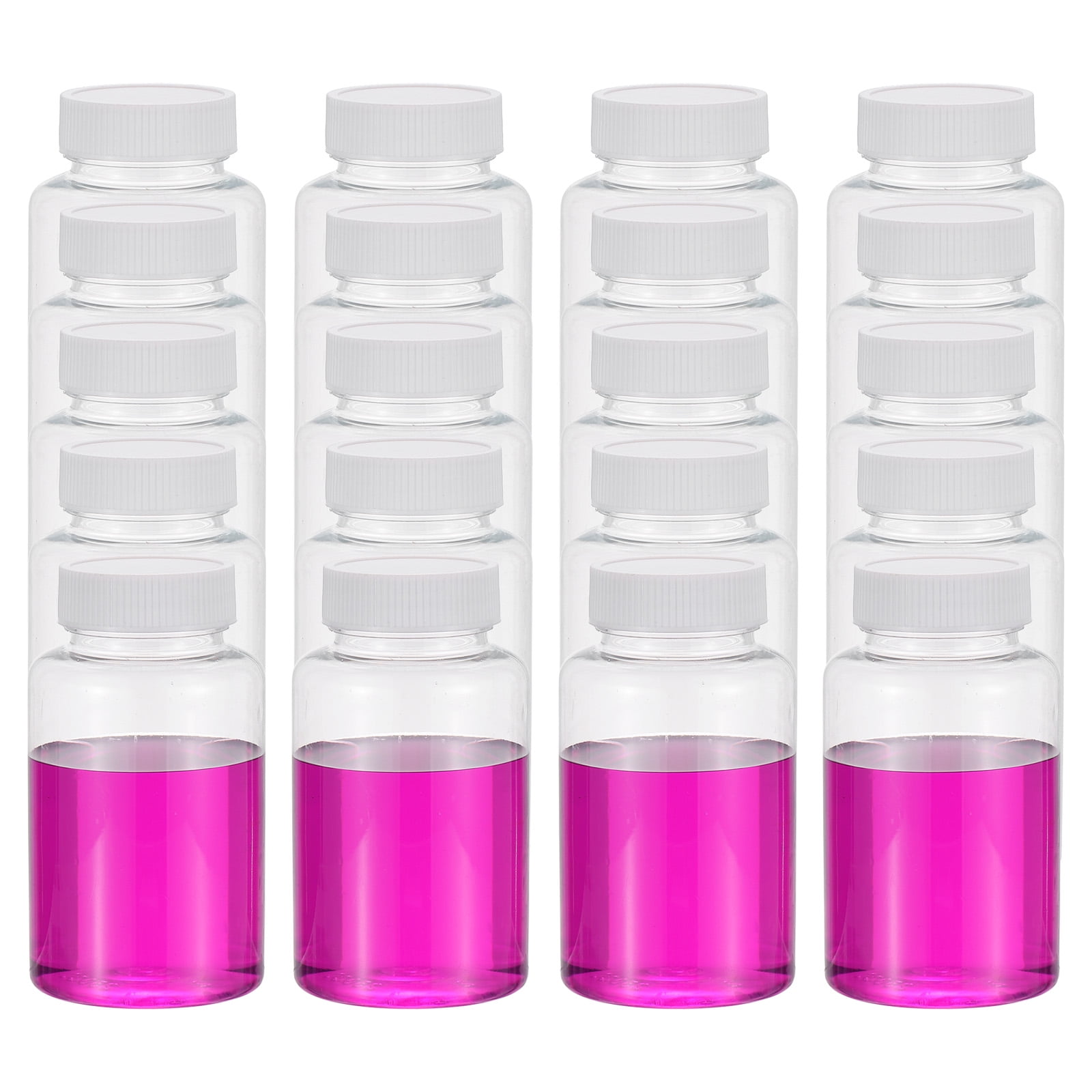 Uxcell 20 Pcs 250ml Reagent Bottles, PET Wide Mouth Round Bottles with ...