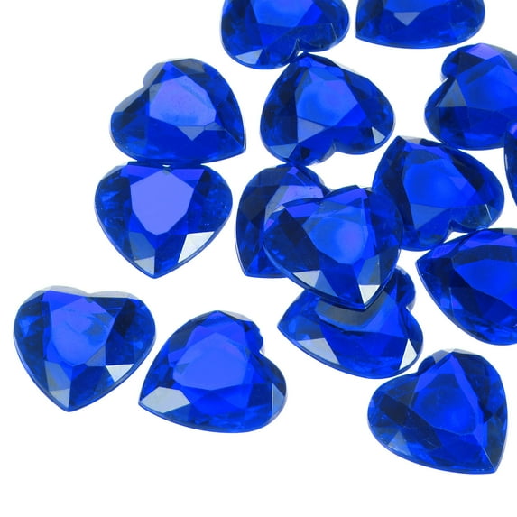 Uxcell 20Pcs Acrylic Heart Rhinestone 25mm Flat Back Plastic Gems for ...